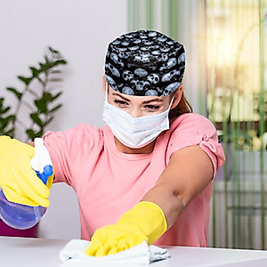 BeCrazier Gothic Dark Human Skulls Piled Adjustable Working Cap with Sweatband Suitable for Men and Women,2 Packs, Multicoloured 05, Medium-Large