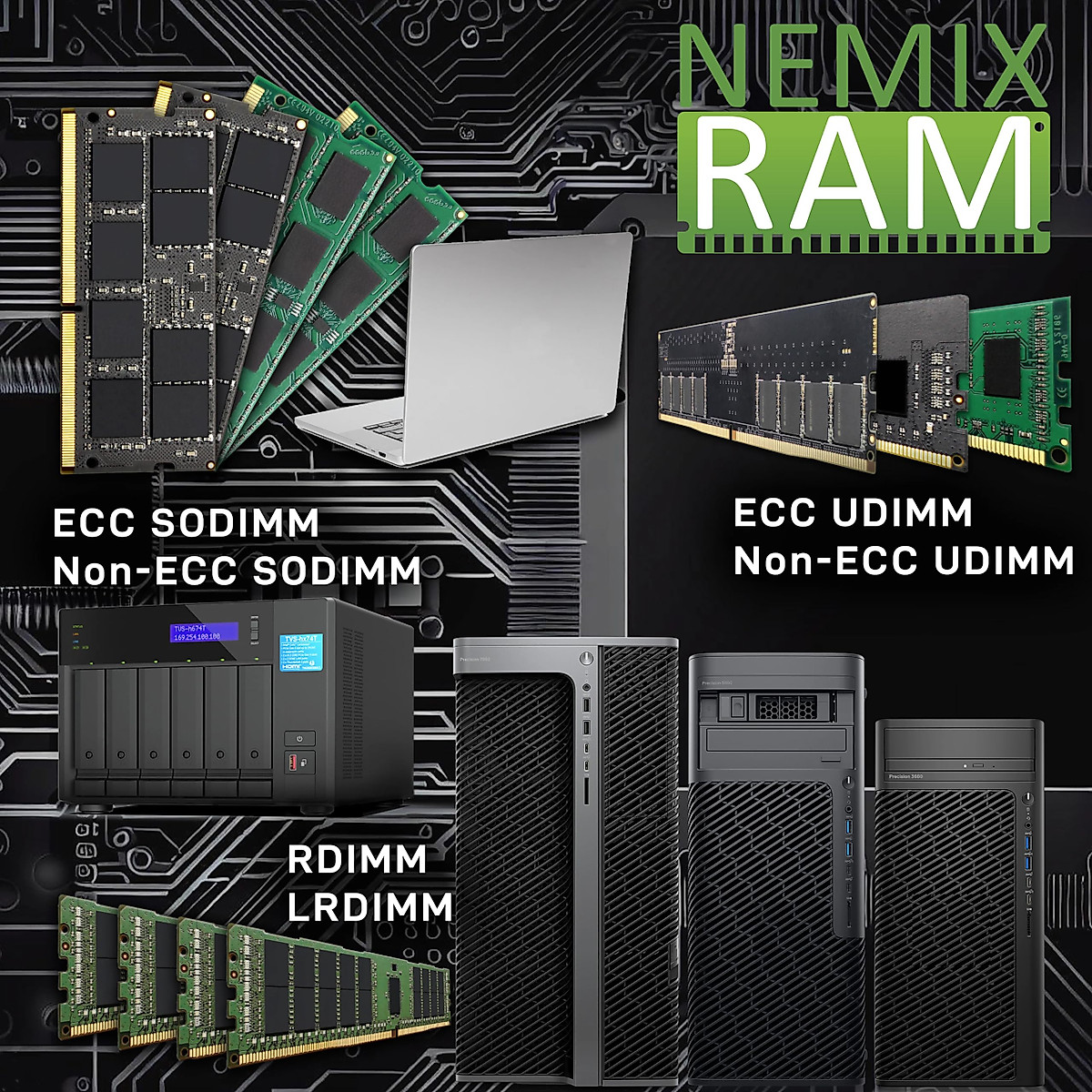 NEMIX RAM 16GB (4X4GB) DDR3 1600MHZ PC3-12800 1Rx8 1.5V 240-PIN Non-ECC UDIMM Unbuffered Desktop Memory KIT