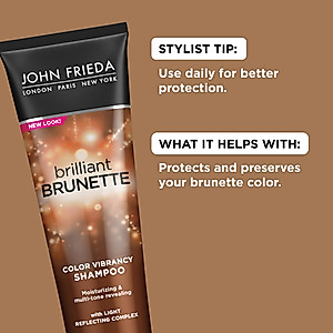 John Frieda Brilliant Brunette Multi-Tone Revealing Shampoo, Color Protecting Shampoo, Helps Unlock Vibrant Color, 8.45 Ounce