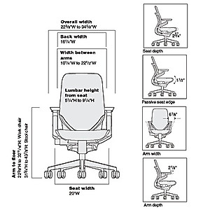 Steelcase Gesture Office Chair - Cogent: Connect Licorice Fabric, Medium Seat Height, Wrapped Back, Dark on Dark Frame, Lumbar Support