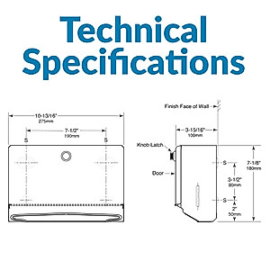 Bobrick B-2621 10.75 in. x 4 in. x 7.13 in. Surface-Mounted Paper Towel Dispenser - Stainless Steel