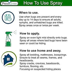 Bed Bug Killer Spray by Premo Guard 24 oz – Fast Acting Bed Bug Treatment – Stain & Scent Free – Child & Pet Safe – Best Extended Protection – Natural & Non Toxic Formula