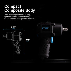 Capri Tools 1/2 in. Twin Power Air Impact Wrench, 1000 ft. lbs. (CP35205)