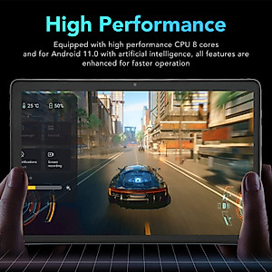 10.1Inch Tablet, 1920x1200 IPS HD Touchscreen 8GB RAM 128GB ROM Support BT WiFi GPS FM LTE Mobile Calling, PC Tablet for Android 11.0 (Grey)