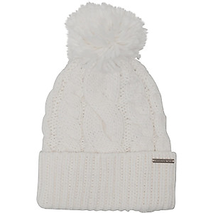 Michael Michael Kors Women`s Super Cable Knit Cuff Pom Beanie (Cream(539109C-151), One Size)