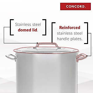 Concord Cookware Stainless Steel Stock Pot Cookware, 40-Quart