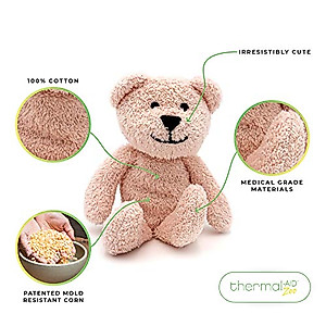 Thermal-Aid Zoo — Mini Bella The Pink Bear — Kids Hot and Cold Pain Relief Boo Boo Tool — Heating Pad Microwavable Stuffed Animal and Cooling Pad — Easy Wash, Natural Sleep Aid — Pregnancy Must-Haves
