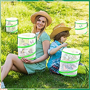 6 Pcs Butterfly Habitat Cage Bulk 12 x 14 Inch Insect Butterfly Net Giant Collapsible Insect Mesh Cage Terrarium Pop-up Clear Mesh Caterpillars Habitat Cage with Zipper Door for Boys and Girls Ages 5+