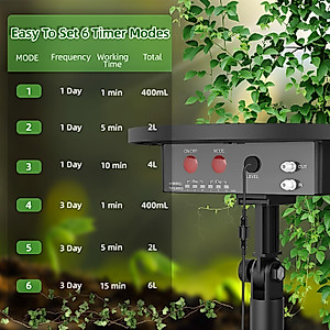 CIRYASR Solar Drip Irrigation System, Automatic Watering System with 2200mAh Battery and 6 Timer Modes for Potted Plants Drip Irrigation Kit for Balconies, Green House, Garden, Balcony