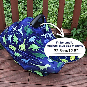 Dinosaur Nursing Pillow Cover & Carseat Cover Set, Breastfeeding Pillow Slipcover & Car Seat Canopies for Baby Boys & Girls, Nursing Pillow Case & Stroller Covers for Newborn, Soft Fabric Fits Snug On