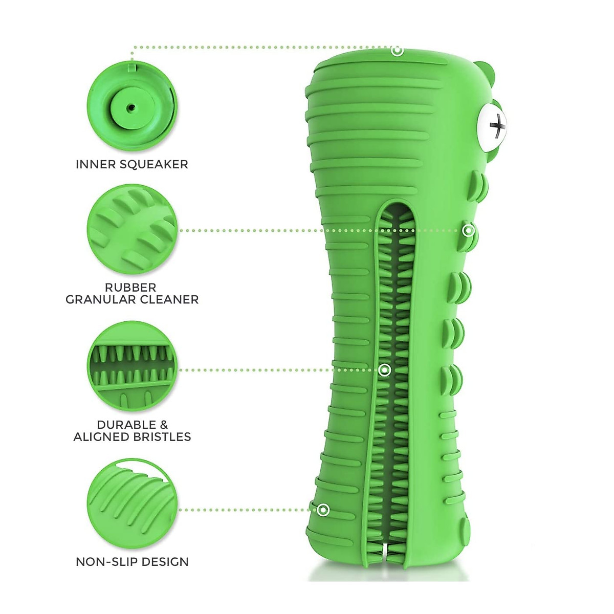 Dealhub Dog Chew Toy, Natural Rubber Dog Toothbrush Aggressive Chewers, for Medium to Large Dogs, Squeaky Dog Toy, Extremely Durable Dog Toy