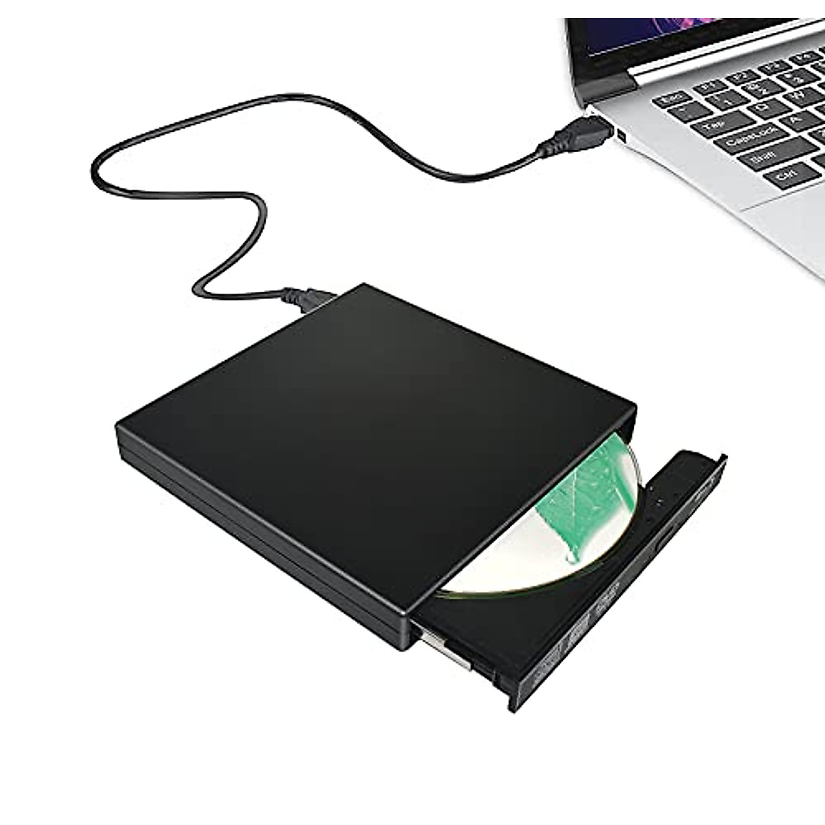 VSVABEFV External USB Blu Ray Drive, Ultra-Slim BD/CD/DVD-ROM CD/DVD-RW Blu Ray Burner Player Rewriter for Laptop/MacBook/Desktop, Portable Blu-Ray Drive Compatible with Windows XP/7/8/10/X MacOS