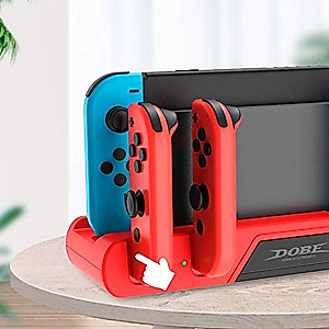 SOONHUA Charging Dock with Game Card Slots Compatible with Nintendo Switch Joy-Cons Console