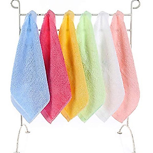 YiYaYo Luxury Bamboo Washcloth Towel Set 16 Pack for Children Baby Bathroom-Hotel-Spa-Kitchen Multi-Purpose Fingertip Towels & Face Cloths 10'' x 10''
