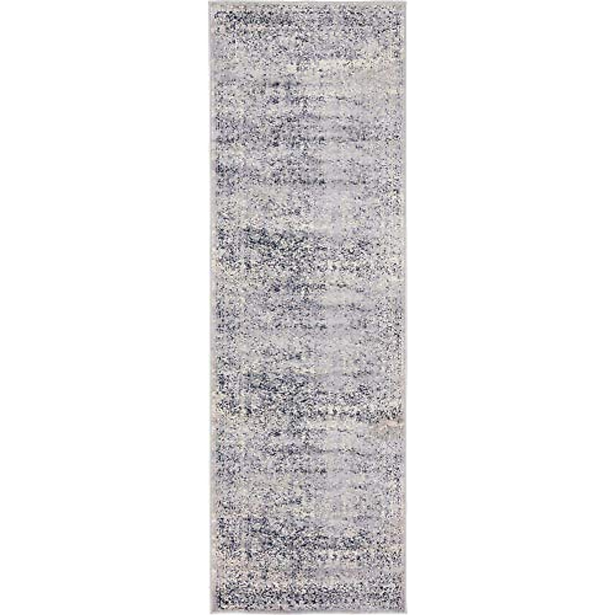 Unique Loom Chateau Collection Distressed, Textured, Vintage, Border, Rustic, Traditional Area Rug, 2 ft 2 in x 6 ft 7 in, Navy Blue/Beige