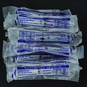 20 Pack 10ml Industrial Sterile Syringes with 18Ga 1.5 Inch, Plastic Disposable Syringe for Scientific Labs, Liquids Refilling and Measuring