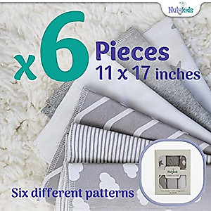 Nuly Kids Baby Burp Cloths - Baby Girl & Baby Boy Burping Cloths, 100% Cotton Burp Cloth - Baby Burp Cloths, Boys & Girls Diapers Blanket - Double Layered Burping Cloths for Babies - 6 Pack, Patterned