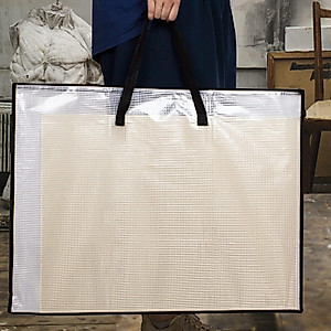 SUNEE 19x25 Art Portfolio Bag, 3 Packs Artist Supply Organizer with Handle, Zippered Storage Folder for Artwork, Poster, Scrapbook, Keepsake and Bulletin Board