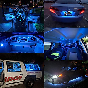 iBrightstar Extremely Bright 3030 Chipsets 168 175 194 2825 W5W T10 Wedge LED Bulbs for License Plate Interior Map Dome Trunk Lights, Ice Blue