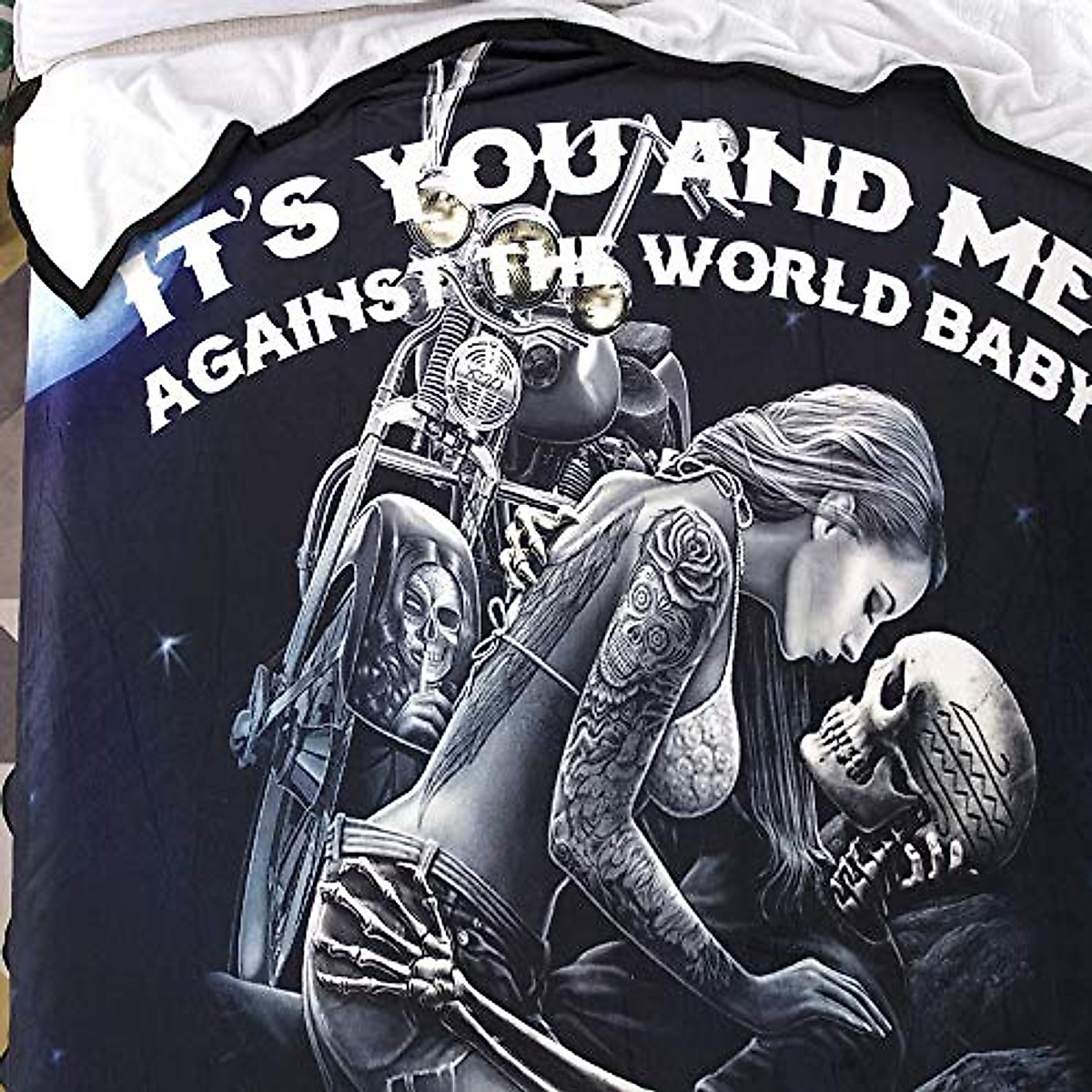 Vanson Ride or Die Motorcycle Biker Lovers Luxury Royal Plush Blanket, Soft Blanket Throw 80"x60" inch (Style 2)