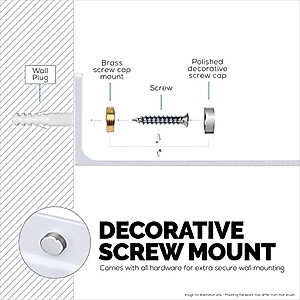 BRAINWAVZ 2-Pack 12" Floating Metal Wall Shelf for Books, Organizer, Speakers, Plants, Cameras, Books, Decor Display, Storage, Routers & More Wide Universal Holder Shelf (White)