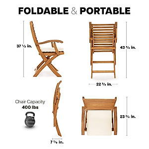Idzo Heavy Duty Patio Bistro Armchairs Set of 2 for Outdoor with Legolas Bistro Dining Table, FSC Acacia Wood, Dinning Set for Romantic Couple