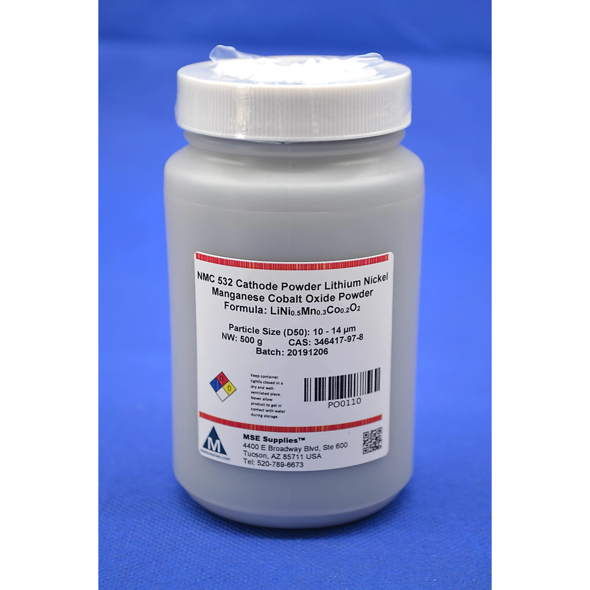 Lithium Nickel Manganese Cobalt Oxide LiNi0.5Mn0.3Co0.2O2 NMC 532 Cathode Powder 500g