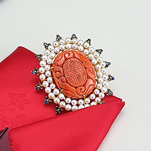 NASCHENKA Traditional Korean Hanbok brooch pin accessories gemstone jewelry for women moms gift