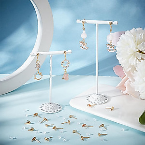 BENECREAT 80pcs 18K Gold Plated Brass Teardrop Earring Studs with 100pcs Plastic Ear Nuts for DIY Jewelry Making, Gold