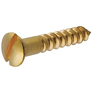 Hillman 1173 Brass Oval Head Slotted Wood Screw 8 x 1 1/4 in. 30-Pack