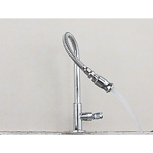 Bathtub Faucet Single Handle Kitchen Sink Faucet Pull Down Arbitrary Rotating Lavatory Cold Water Tap Chrome