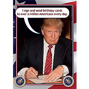RSVP Funny Political Birthday Card - Trump: Send Cards to a Million Americans,Red,5" x 7",GC-B4241A