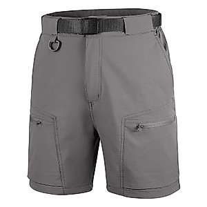 FREE SOLDIER Men's Lightweight Breathable Quick Dry Tactical Shorts Hiking Cargo Shorts Nylon Spandex(Gray 38Wx12L)