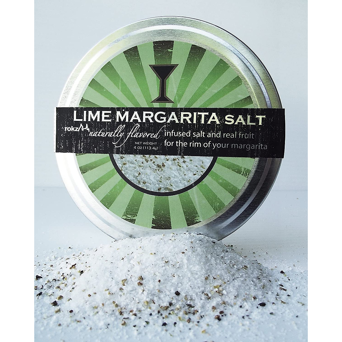 Rokz Rimming Salts Set of 2 Tins | Bloody Mary Salt and Lime Margarita Salt | One Each | Contains 2, 4 Ounce Tins, 8 Ounces Total.