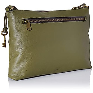 Fossil Women's Kinley Leather Large Crossbody Purse Handbag, Green Moss