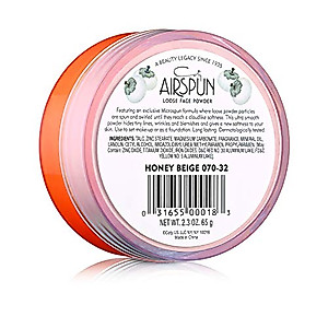 Coty Airspun Loose Face Powder 2.3 Ounce Honey Beige Light Peach Tone Loose Face Powder, for Setting or Foundation, Lightweight, Long Lasting, Pack of 1