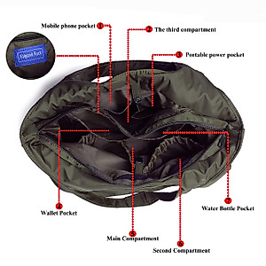 Women Fashion Large Tote Shoulder Handbag Waterproof Tote Bag Multi-function Nylon Travel Shoulder