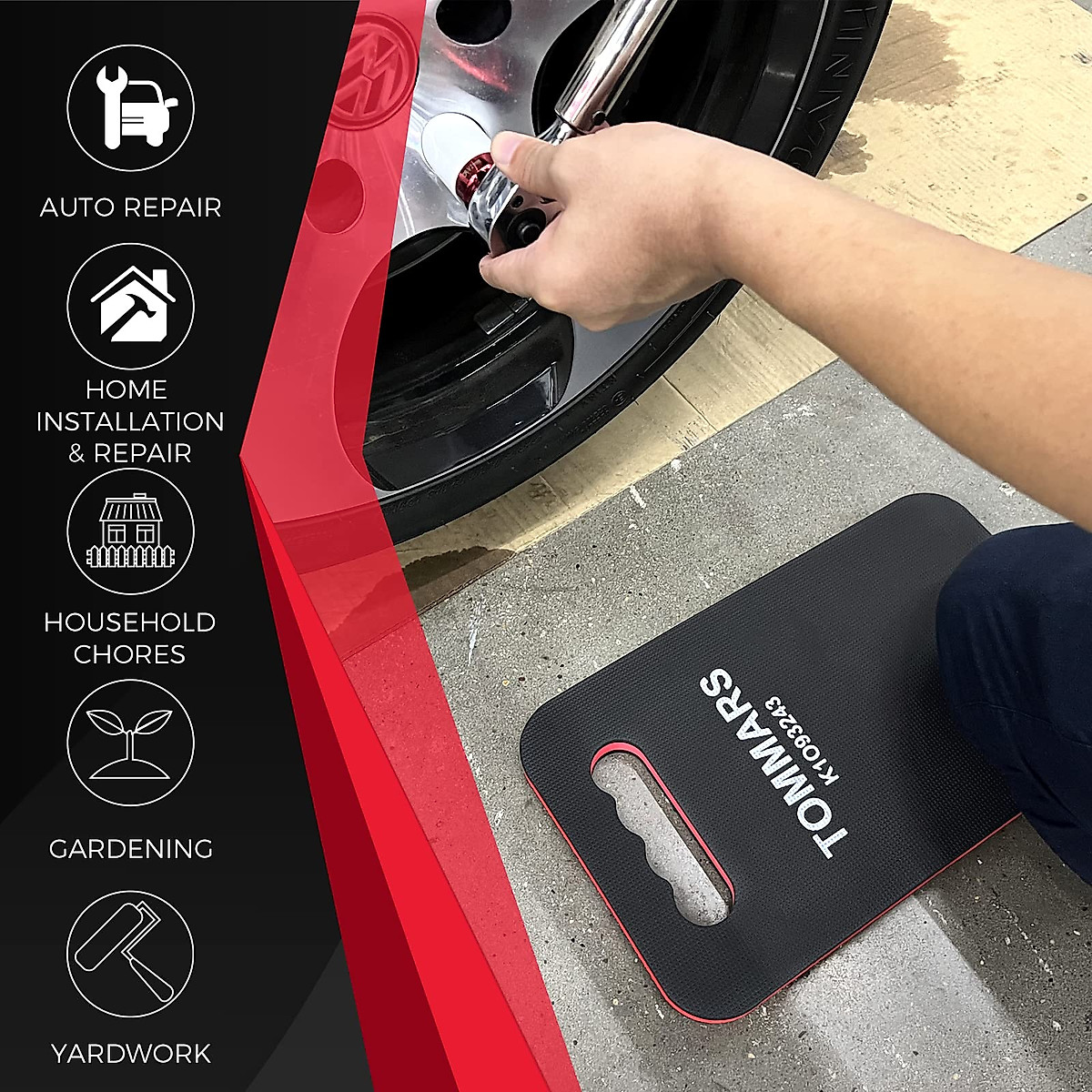 TOMMARS Thick Kneeling Pad 0.9 inch, kneeling pad for mechanic automotive kneeling pad foam kneeling pad Waterproof Anti-Fatigue with Handle