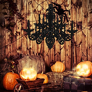 TUPARKA 2 Set Halloween Chandelier Decoration Halloween Haunted House Decoration Ceiling Hanging Decoration, Black