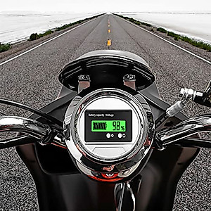 Battery Capacity Voltage Meter with Alarm, Waterproof LCD Display and Backlight Digital Testers, 24V 12V 36V 48V Lead-Acid Lithium ion Battery Gauge, Fit for Car Golf Cart RV Marine (Green)