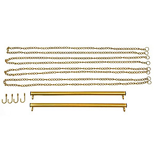 MARTEXBUY 2 Pcs Adjustable Height Clothing Storage Chain Garment Rack, Commercial Wedding Dress Hanging Rack, Ceiling-Mounted Cloth Display Shelf for Home Boutique Clothes Store