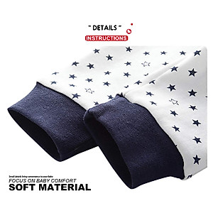 Unisex Newborn Baby Cotton 4-Pack Pants Embroidery Pringting Casual Leggings 0-24 Months for Boys and Girls Darkblue