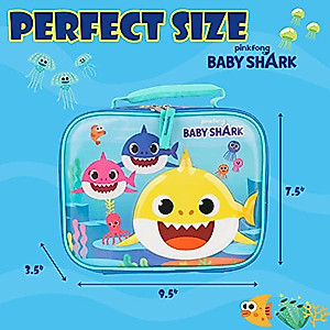 AI ACCESSORY INNOVATIONS Baby Shark Lunch Box for Kids & Toddlers, Girls & Boys Insulated Lunch Bag With Padded Carrying Handle
