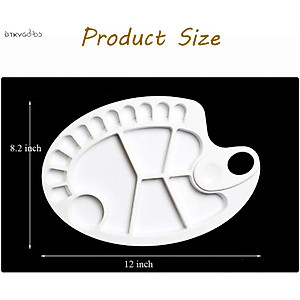 Non-Stick Paint Palette 2 PCS Artist Paint Mixing Tray Palette 11.8 x 8 inches Oval Shaped Easy Clean Art Palette 17 Wells (11.8 x 8 inch/2 PCS)