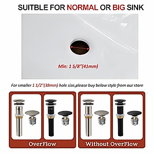 Yodel Faucet Bathroom Sink Drain Stopper Pop up Drain Without Overflow for Vessel Sink Lavatory Vanity,Brushed Nickel
