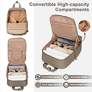 suratio Travel Backpack Carry On Flight Approved Small Travel Backpack For Women Carry On Backpack Personal Item Travel Bag Laptop Teacher Backpack Work Backpack For Traveling On Airplane Dark Brown