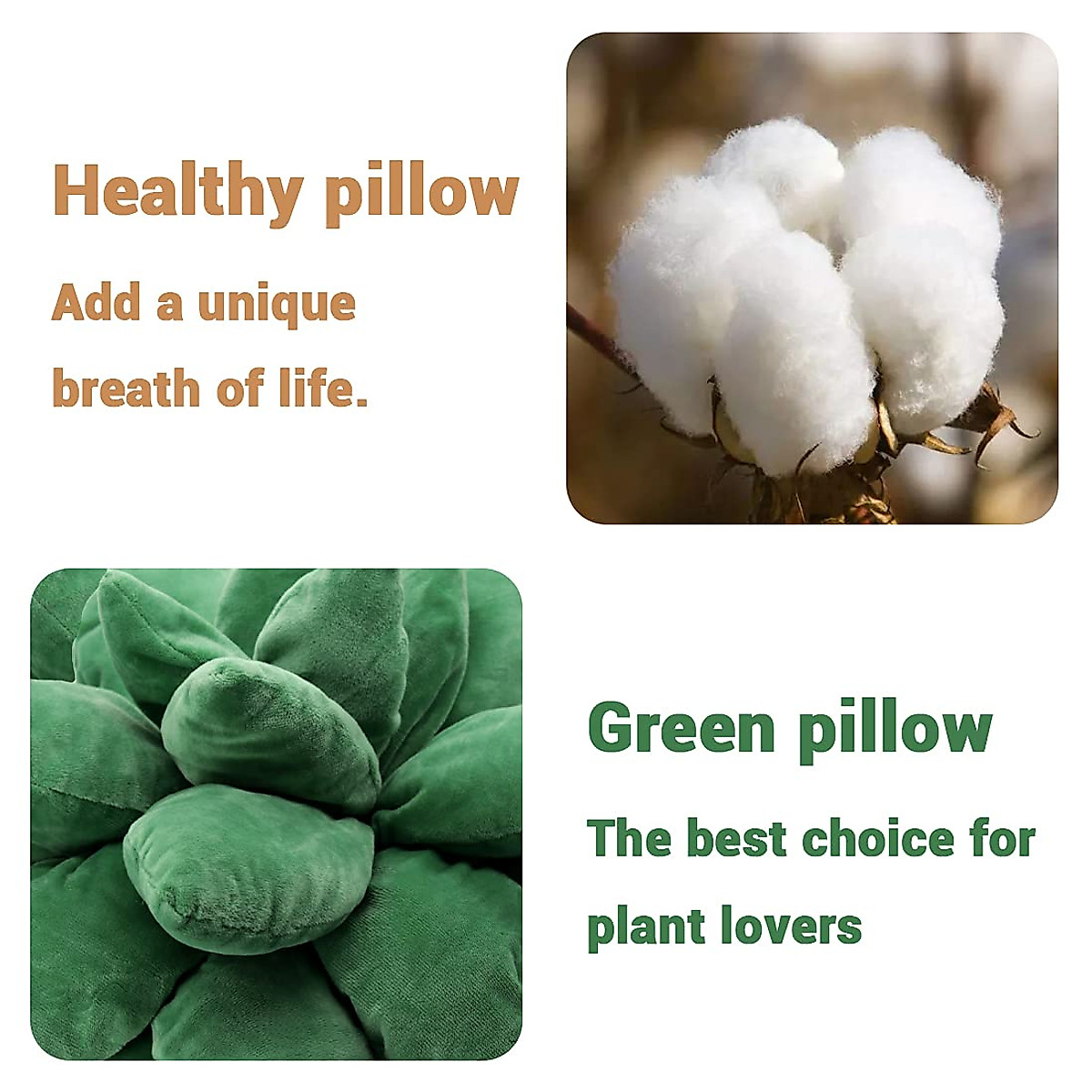 iBccly Succulent Pillow Plant Shaped Plush Toys Universal for Boys and Girls Cactus Kawaii Decorative Leaf Pillow Lovely Plant Plush Decoration (Dark Green)