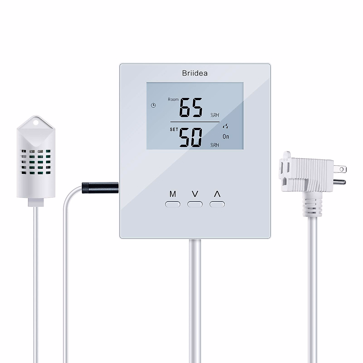 Humidity Controller, Briidea Pre Wired Humidistat with LCD Display High Accuracy Humidity Sensor for Greenhouse Mushroom Grow