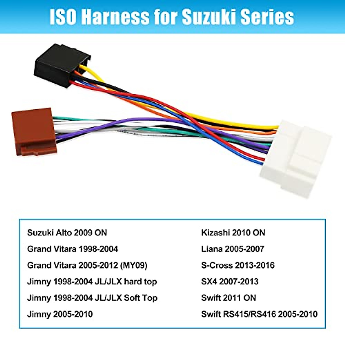 for Honda ISO Radio Stereo Harness Adapter, Aftermarket Radio Wiring Harness Compatible with Honda Accord Civic CRV Insight Suzuki