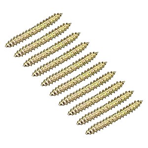 uxcell 4x18mm Hanger Bolts, 12pcs Double Ended Self-Tapping Thread Wood to Wood Dowel Screws for Wood Connecting